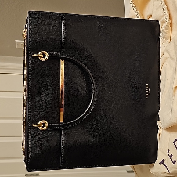 Ted Baker London | Bags | Ted Baker London Black And Gold Bag With ...
